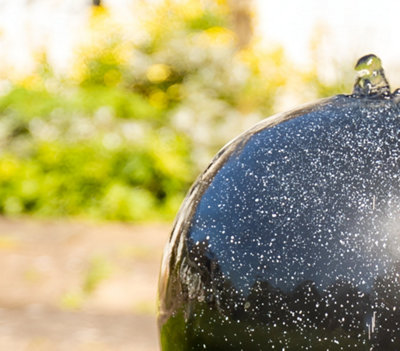 Primrose Manila Solar Sphere Water Feature with Lights H82cm