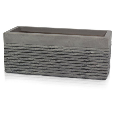 Primrose Medium Light Grey Fibrecotta Brick Design Trough Planter 50cm