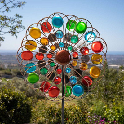 Primrose Multicolour Sparkling Wind Spinner Whirlygig Pinwheel Ornament ...