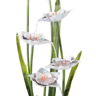 Primrose Narcissi Garden Flower Steel Water Feature with Lights Outdoor ...