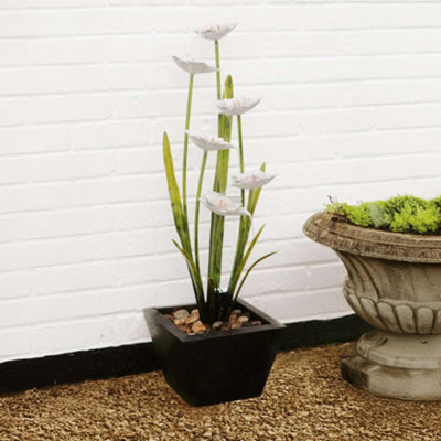 Primrose Narcissi Garden Flower Steel Water Feature with Lights Outdoor ...