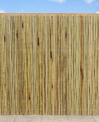 Primrose Natural Thick Bamboo White Screening Roll Privacy Screen 1.9m ...