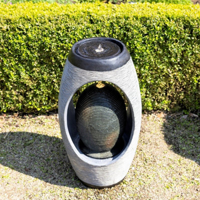 Primrose Nazare Oval Water Feature With Lights 75.5cm