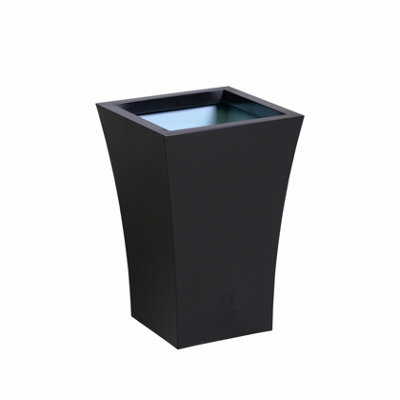 Primrose Outdoor Black Galvanised Steel Plant Pot Square Flared Planter ...