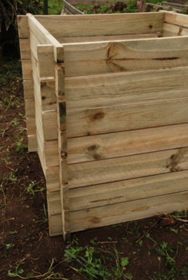 Primrose Outdoor Wooden Compost Bin 373 Litre Composter with Slatted ...