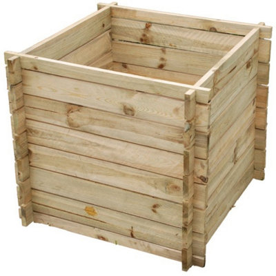 Primrose Outdoor Wooden Compost Bin 373 Litre Composter with Slatted ...