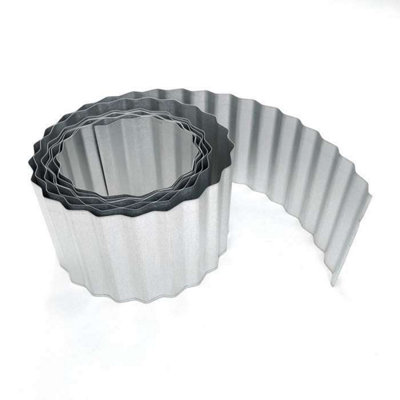 Primrose Pack of 1 Galvanised Metal Garden Lawn Wavy Edge Border Edging ...