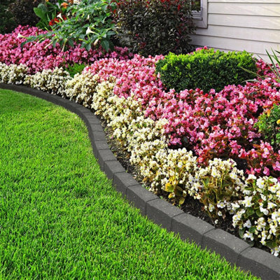 Primrose Pack of 3 Roman Stone Effect Recycled Rubber Garden Edging ...