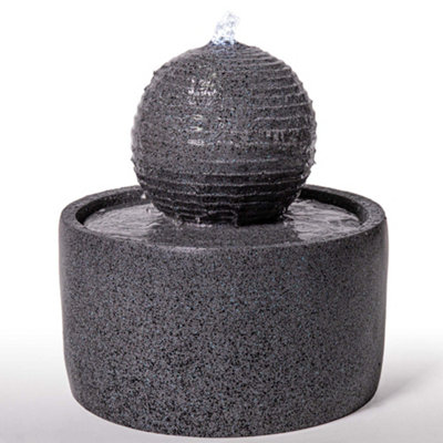 Primrose Padova Sphere Outdoor Garden Water Feature Fountain with LED ...