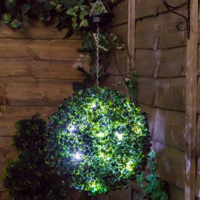 Buy Primrose Pair of 28cm Solar Powered LED Artificial Topiary Ball ...