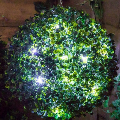 Primrose Pair of 28cm Solar Powered LED Artificial Topiary Ball 'The ...