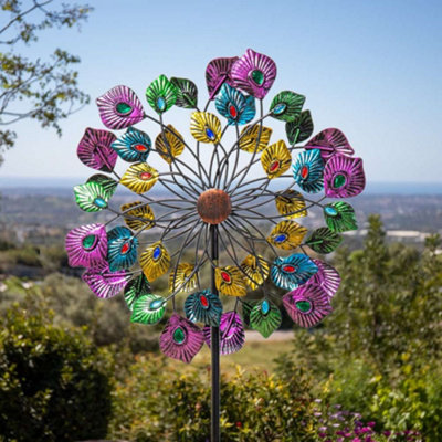 Primrose Peacock Feather Wind Spinner Outdoor Garden Decoration Wind ...