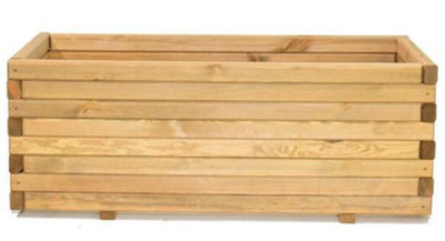 Primrose Pine Raised Flower Bed Planed Trough Planter - Treated Durable Pine & Responsibly ...
