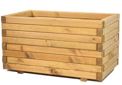 Primrose Pine Raised Flower Bed Planed Trough Planter - Treated Durable Pine & Responsibly ...