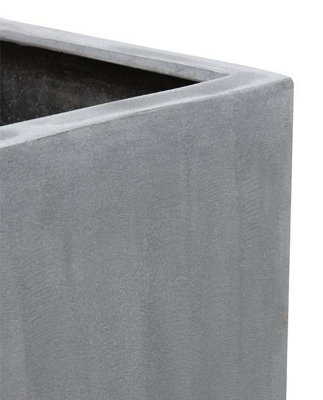 Primrose Polystone Grey Square Cube Outdoor Patio Planter 52cm