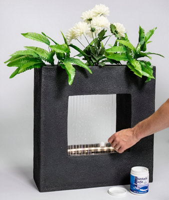 Primrose Rain Effect Water Feature with Planter and LED Lights for ...