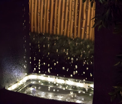 Primrose Rain Effect Water Feature with Planter and LED Lights for ...