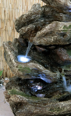 Primrose Rocky River Stone Effect Cascading Garden Patio Water Feature ...
