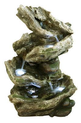 Primrose Rocky River Stone Effect Cascading Garden Patio Water Feature ...