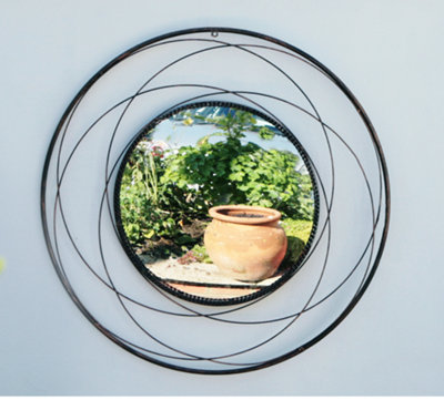 Primrose Round Orbital Deep Bronze Metal Framed Acrylic Garden Mirror ...