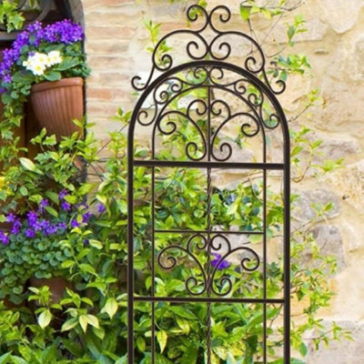 Primrose Rustic Italia Pot Trellis with Free Standing Base in Bronze 152cm