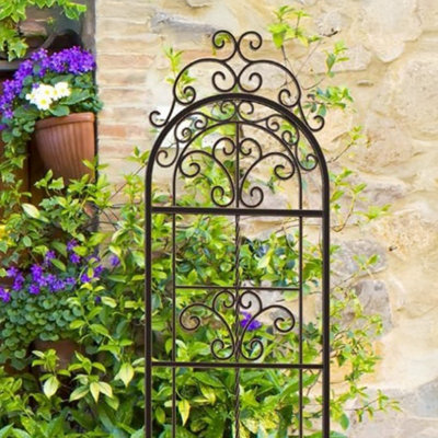 Primrose Rustic Italia Pot Trellis with Free Standing Base in Bronze 152cm