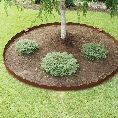 Primrose Scalloped Top Edging Garden Lawn Edge Section in Bronze 91cm