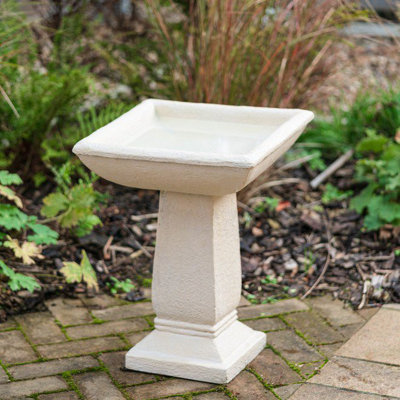 Primrose Selbourne Cast Stone Bird Bath Outdoor Hand Finished H52cm ...