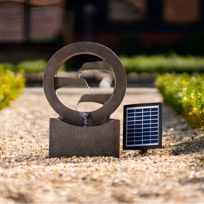 Primrose Solar Grey Peaceful Flowing Steps Cascading Water Feature With ...