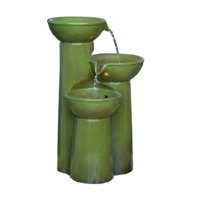 Primrose Solar Powered Green Pouring Bowls Tiered Cascading Water ...