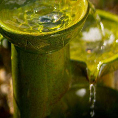 Primrose Solar Powered Green Pouring Bowls Tiered Cascading Water ...