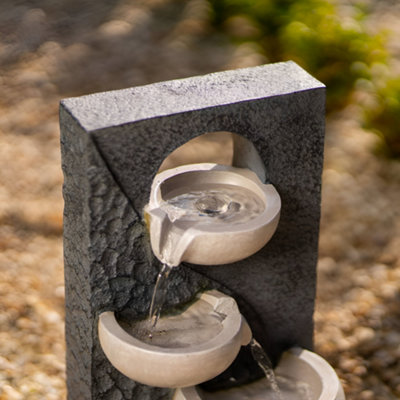 Primrose Solar Powered Pouring Bowls Tiered Cascading Water Wall Water ...