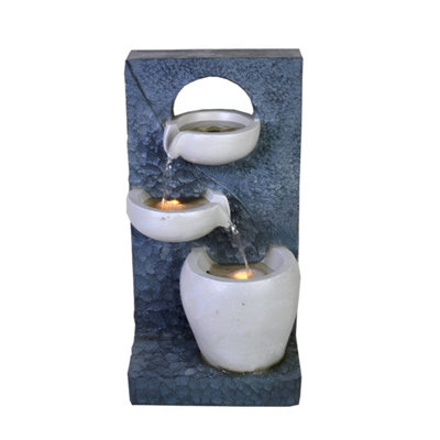 Primrose Solar Powered Pouring Bowls Tiered Cascading Water Wall Water ...