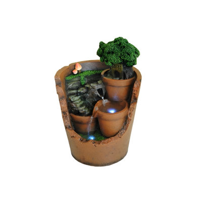 Primrose Solar Tiered Potted Planter Falls Cascading Water Feature With ...