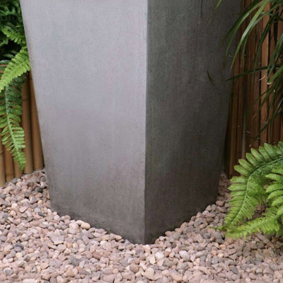 Primrose Sphere Column Water Feature with Lights Indoor Outdoor Use H82cm