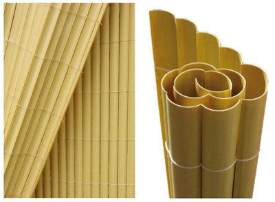 Primrose Split Bamboo Plastic Privacy Border Artificial Garden Fence ...