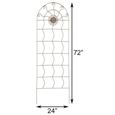 Primrose Steel Aztec Sun Design Trellis in Powder Coated Corten Steel 183cm