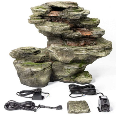 Primrose Stone River Leap 4-Tier Cascading Garden Outdoor Water Feature ...