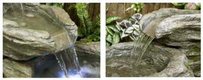 Primrose Stone River Mains Powered Garden Fountain Water Feature with ...