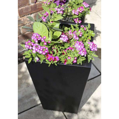 Primrose Tall Flared Square Fibreglass Outdoor Garden Planter in Matt ...