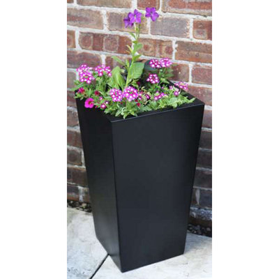 Primrose Tall Flared Square Fibreglass Outdoor Garden Planter in Matt ...