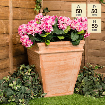 Primrose Terracotta Tapered Cube Planter 59cm