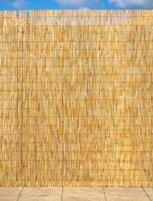 Primrose Thick Natural Bamboo Style Reed Outdoor Screening Patio ...