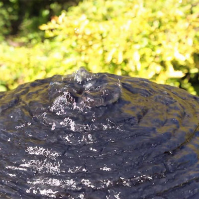 Primrose Torver Slate Effect Sphere Outdoor Water Feature with Lights H56cm