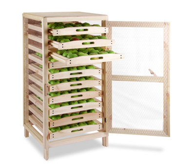 Primrose Traditional Wooden Apple Storage Rack with 10 Drawers 126cm