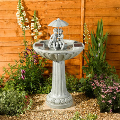 Primrose Umbrella Solar Water Feature and Bird Bath 82cm