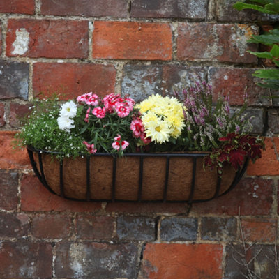 Primrose Wall Mounted Trough Basket Planter with Coco Liner 120cm