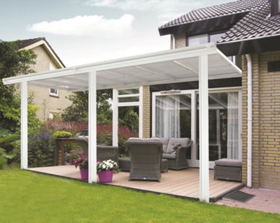 Primrose White Garden Veranda Canopy Patio Shade Pergola 10ft x 16ft ...