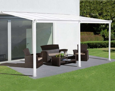 Primrose White Garden Veranda Canopy Patio Shade Pergola 10ft x 16ft ...