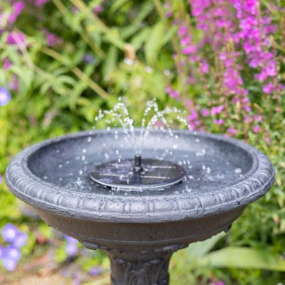 Primrose Windsor Solar Bird Bath Outdoor Water Feature with Lights ...
